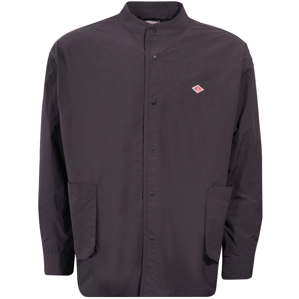Stand Up Collar Shirt - Charcoal – Stuarts London