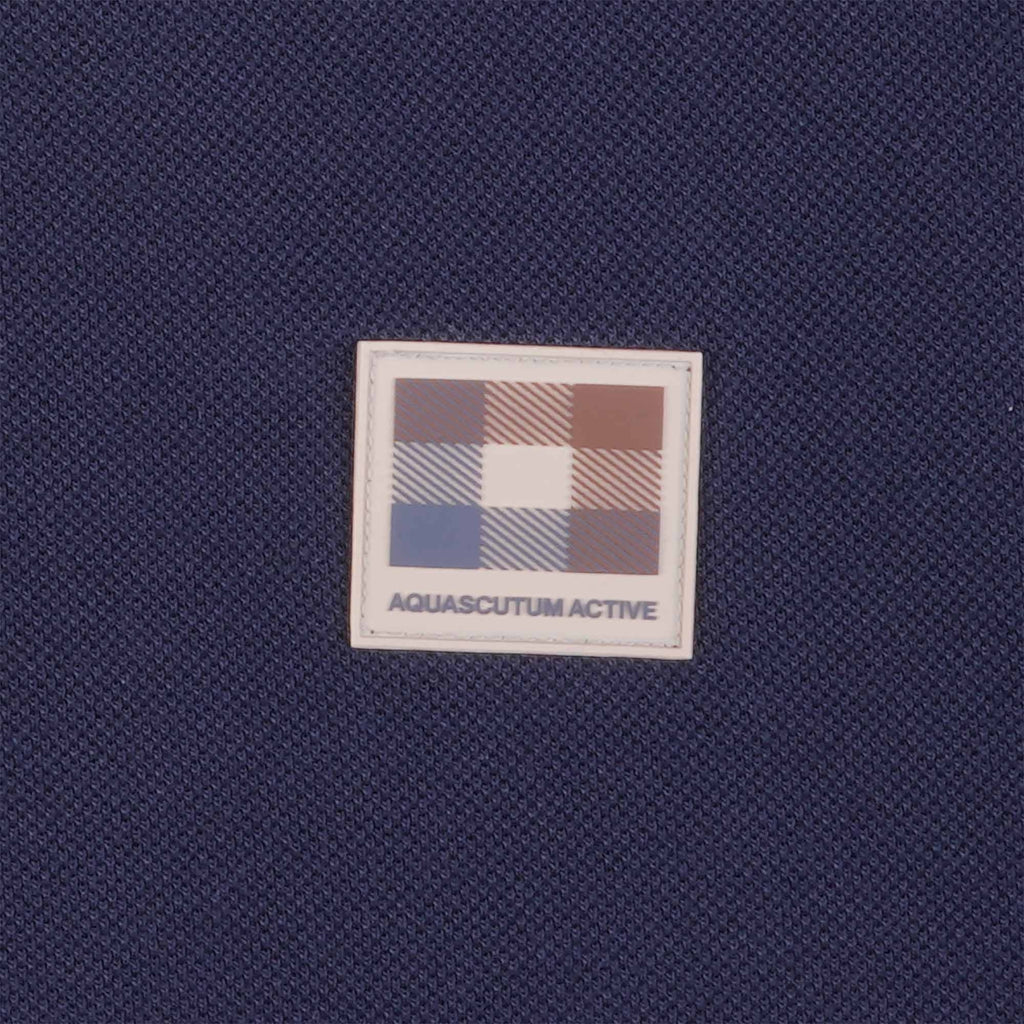 Aquascutum Active Patch Piquet Polo - Navy – Stuarts London