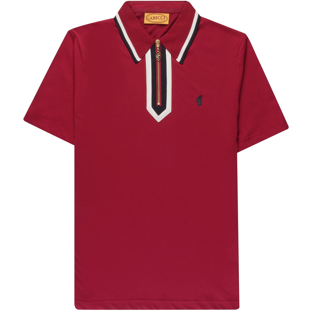 Gabicci Vintage George Zip Neck Polo Shirt - Cherry – Stuarts London