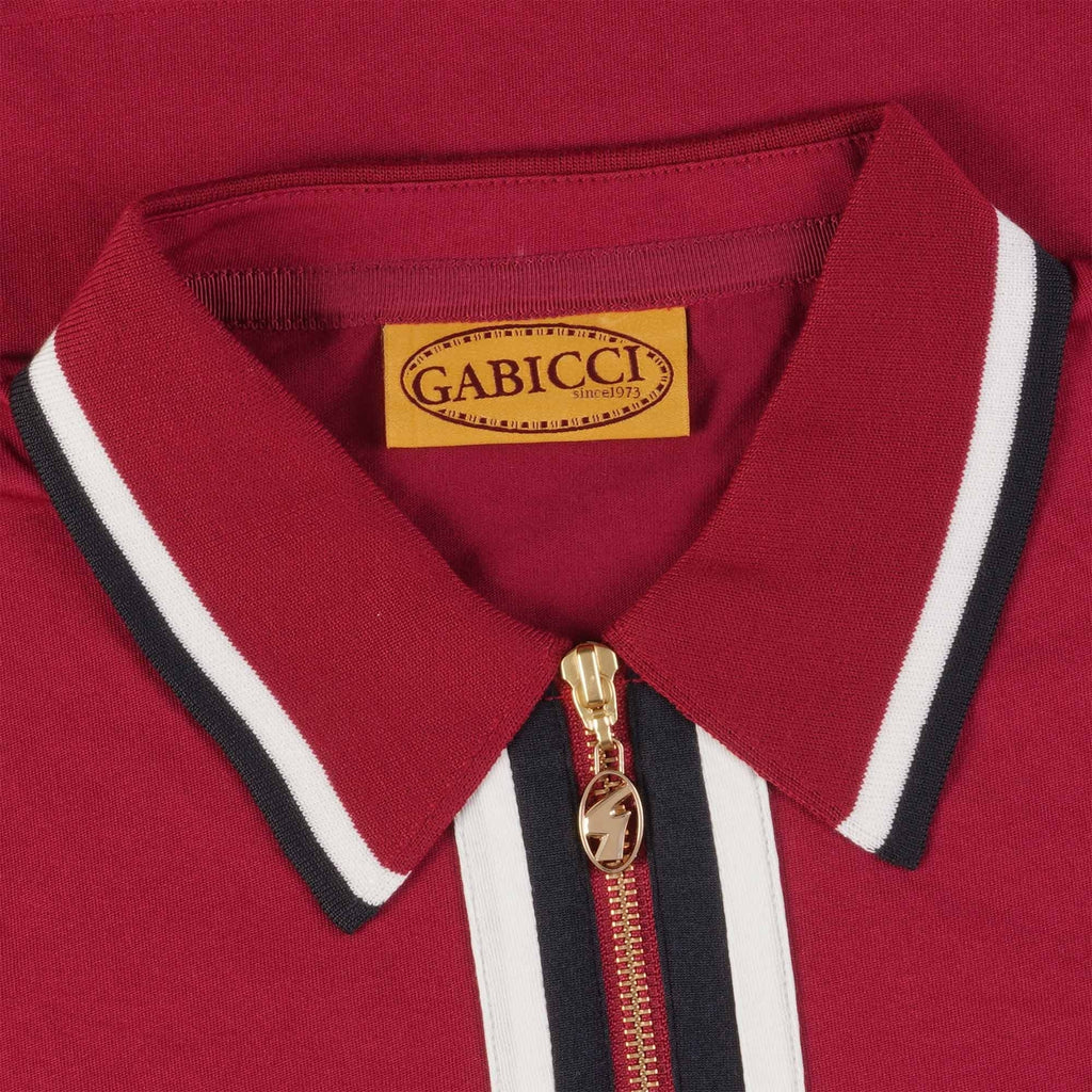 Gabicci Vintage George Zip Neck Polo Shirt - Cherry – Stuarts London