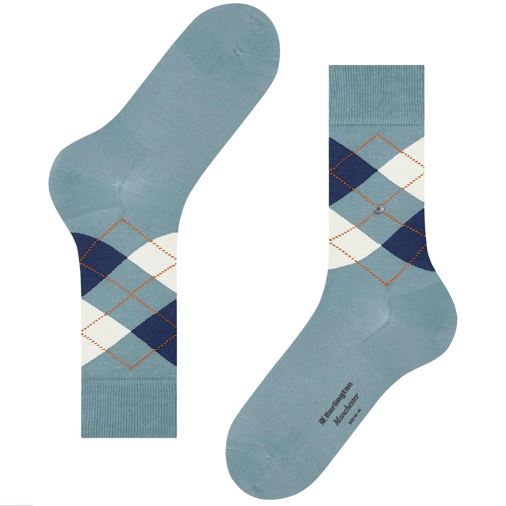 Burlington Socks Manchester Socks - Aqua 21088-6444 – Stuarts London