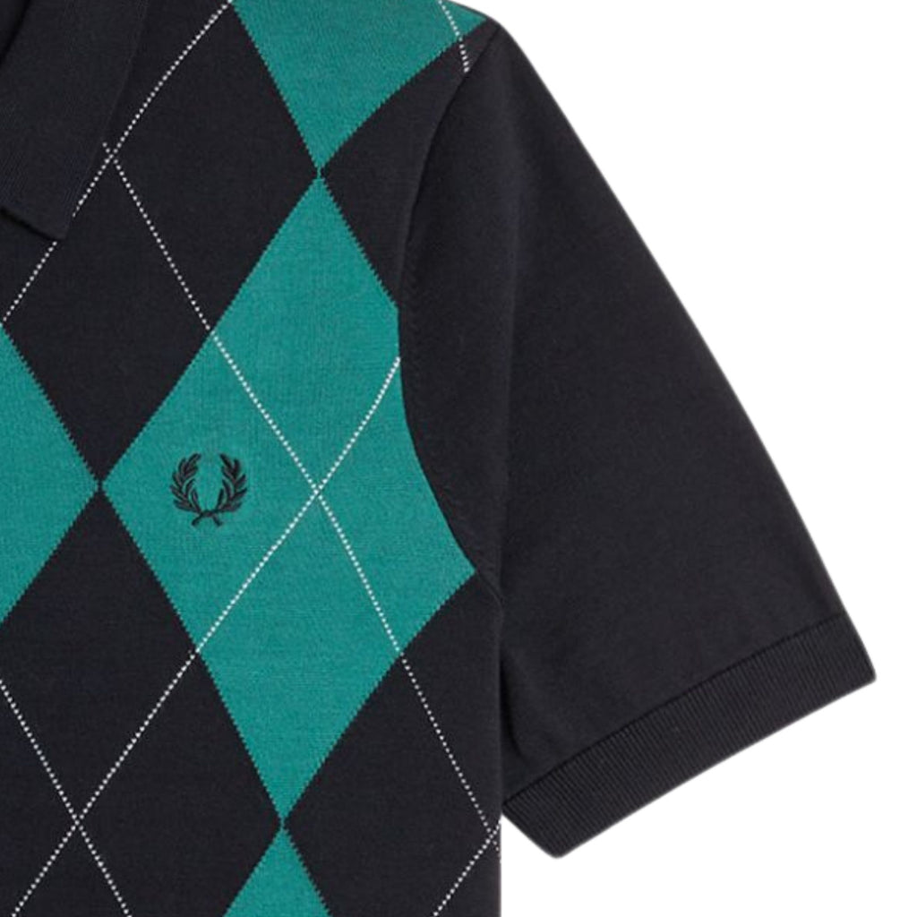 Fred Perry Argyle Knitted Shirt - Black K1317-184 – Stuarts London